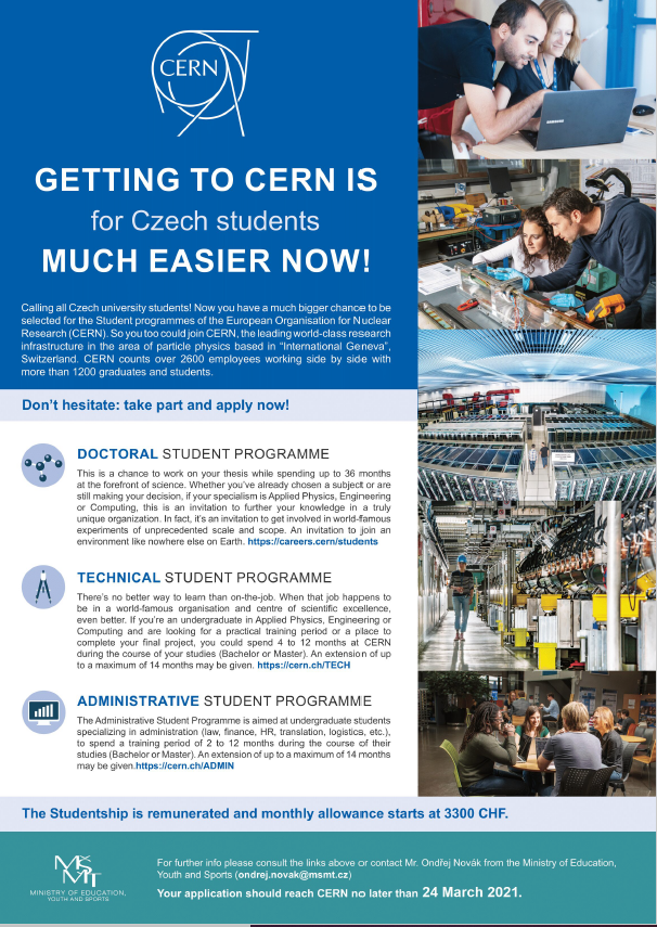 CERN’s student programmes are open for applications until 24th March ...